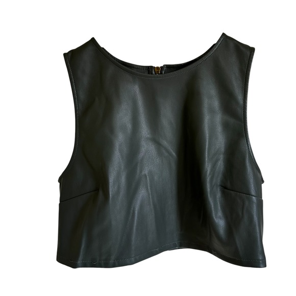 KIRIOUS LOS ANGELES | Tops | Kirious Faux Leather Crop Top Sleeveless ...